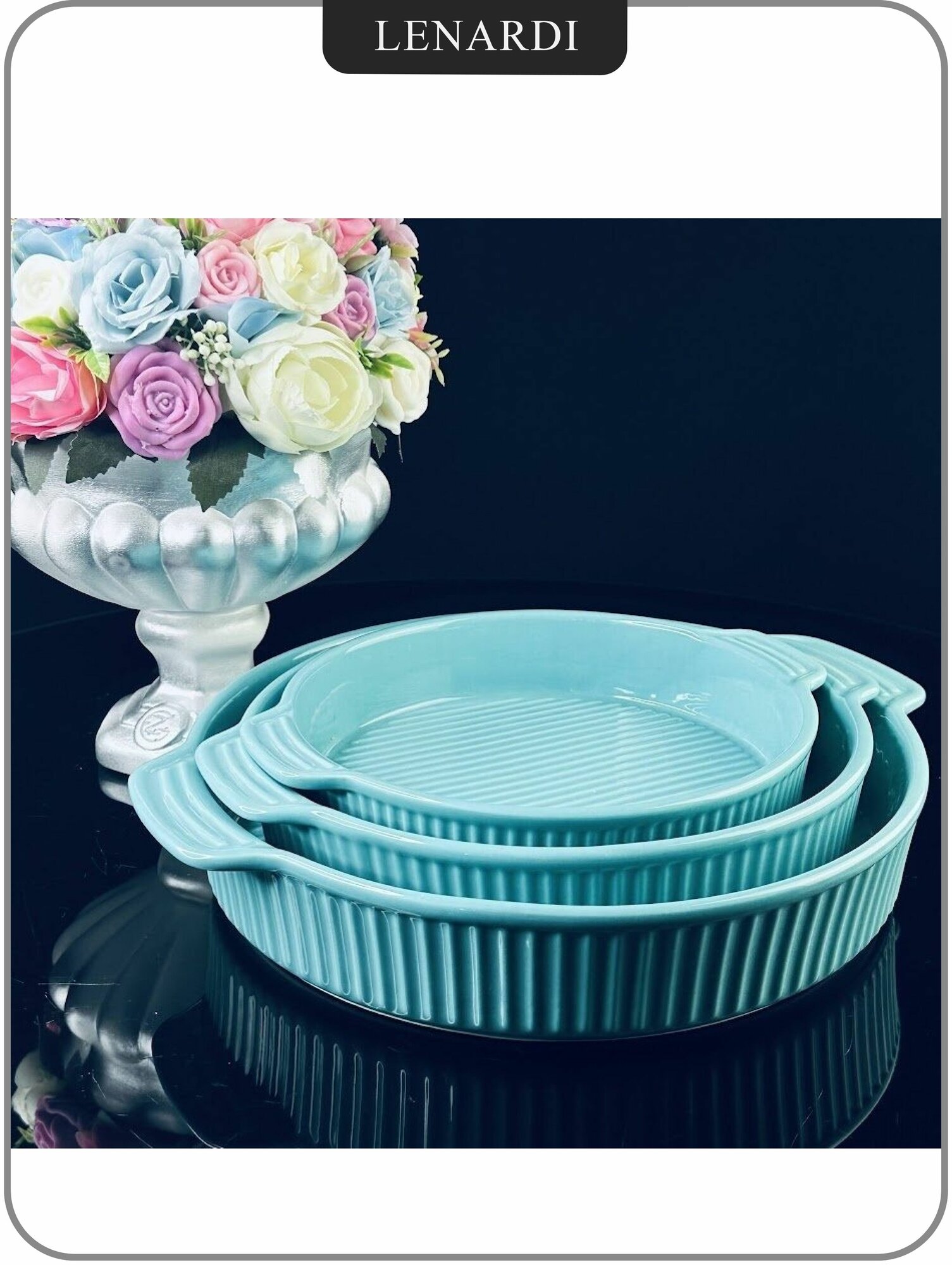 Глубокое блюдо для запекания Lenardi 21.5см, фарфор