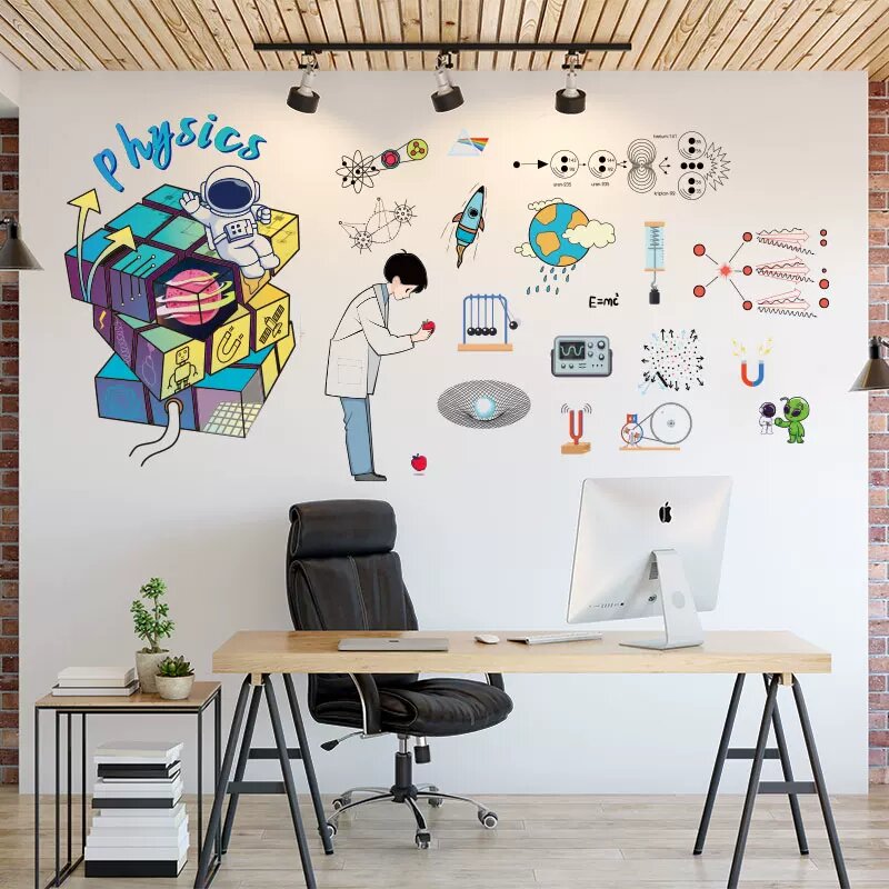 Водонепроницаемые самоклеящиеся наклейки-кубики для математики, для украшения фоновой стены в классе, общежитии,