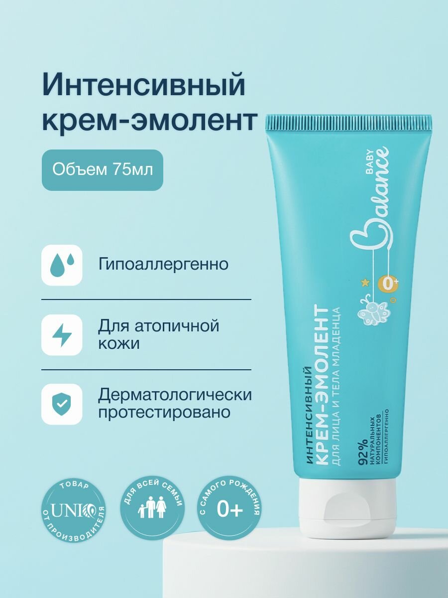 Детский крем-эмолент 0+, для сухой и атопичной кожи