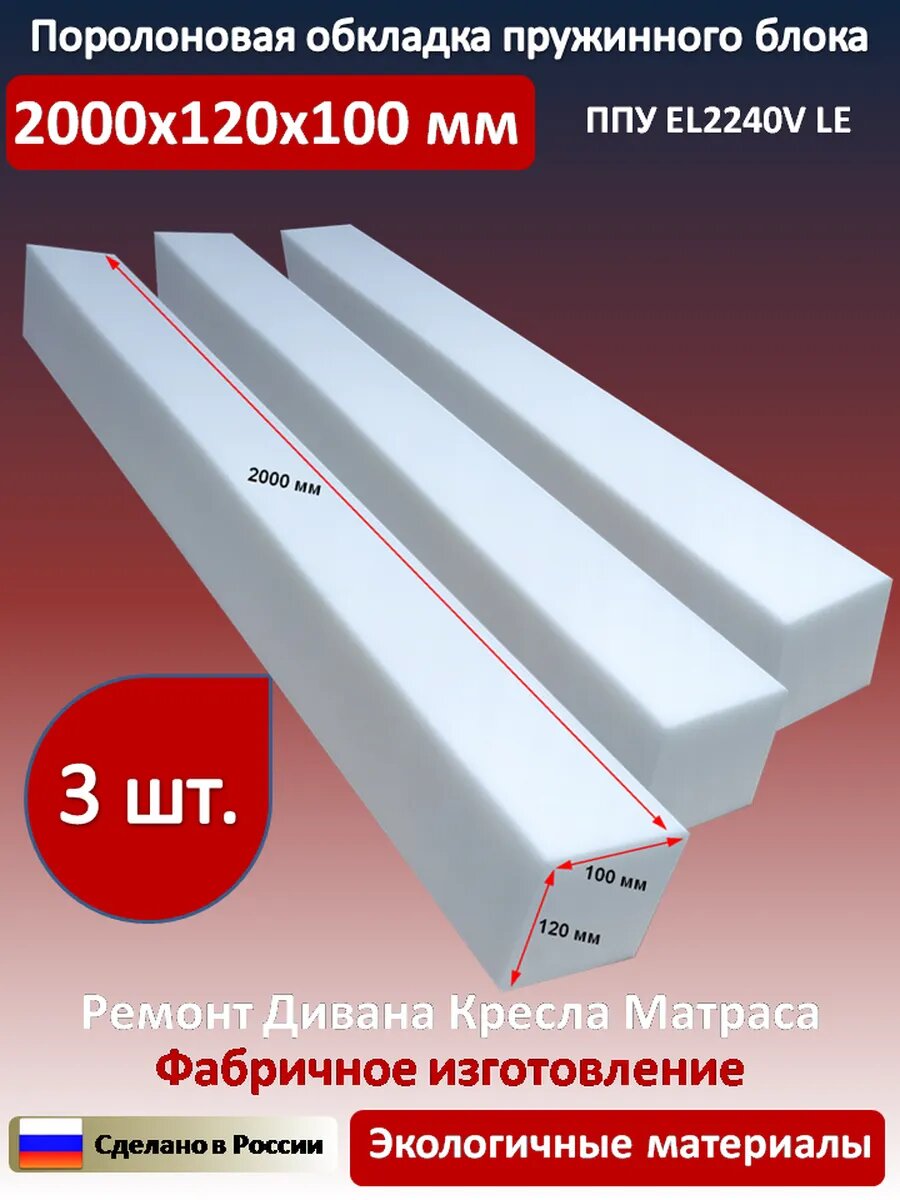 Поролоновая обкладка периметра пружинного блока 200х12х10 см