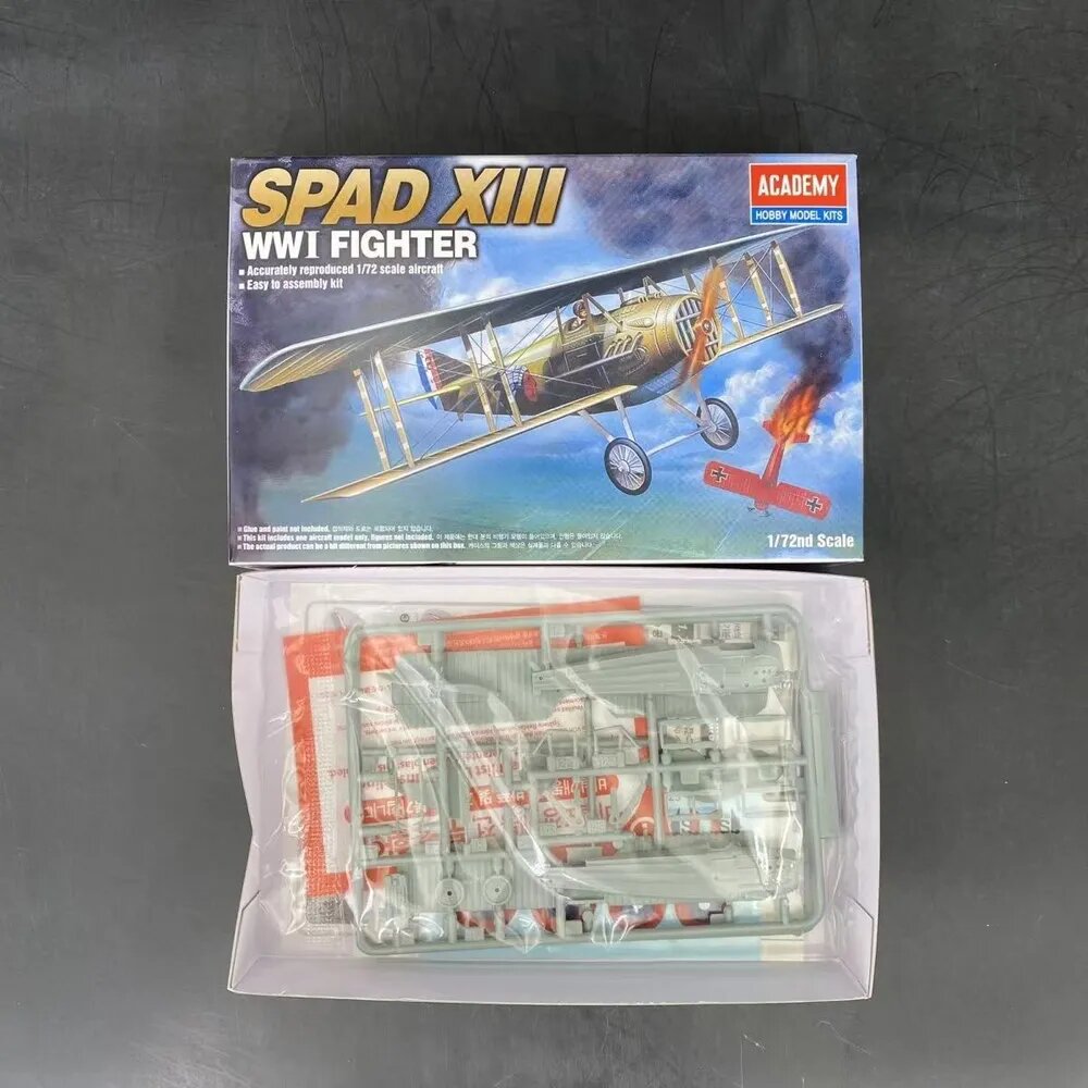 Academy AC12446 1/72 SPAD XIII WWI FIGHTER Модель сборки самолета