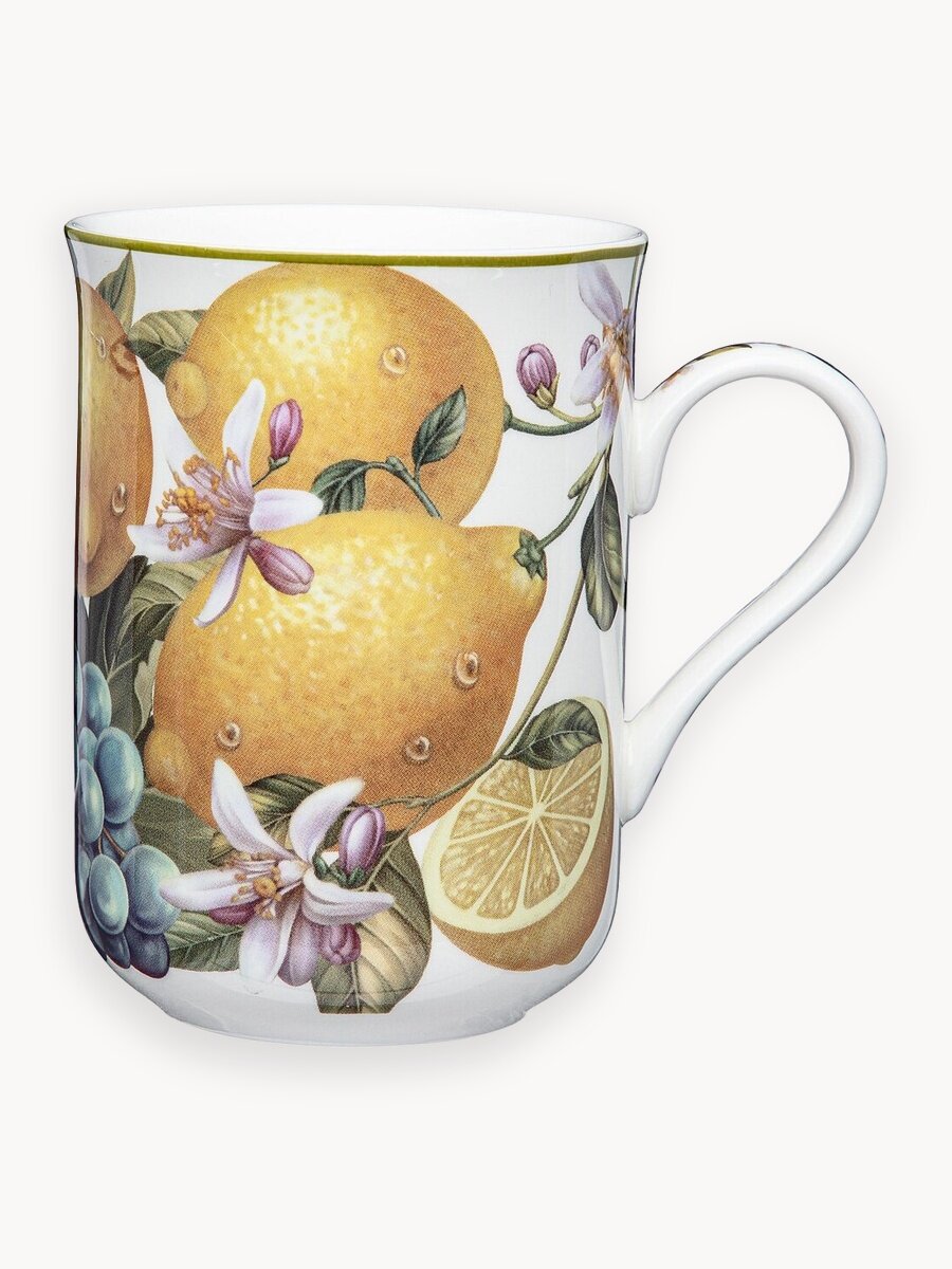 Кружка Lefard "Фрукты", из костяного фарфора, 350 мл, для чая и кофе