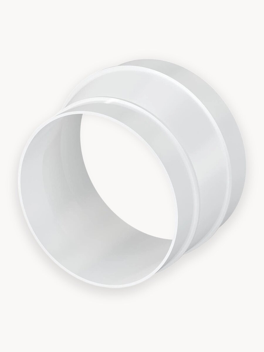 Соединитель круглых воздуховодов ERA 1011РЭП, 110х100 мм, пластик, белый