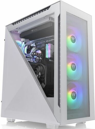 Корпус ATX Thermaltake Divider 500 TG Snow ARGB белый, без БП, 4 панели из закаленного стекла, 3*120mm ARGB fan, 120mm fan, 2*USB 3.0, USB Type-C, aud