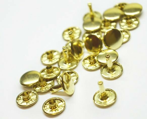 Хольнитены двухсторонние тип 123. 11 мм цв. Золото (упак.50 шт.) "Proknopka"