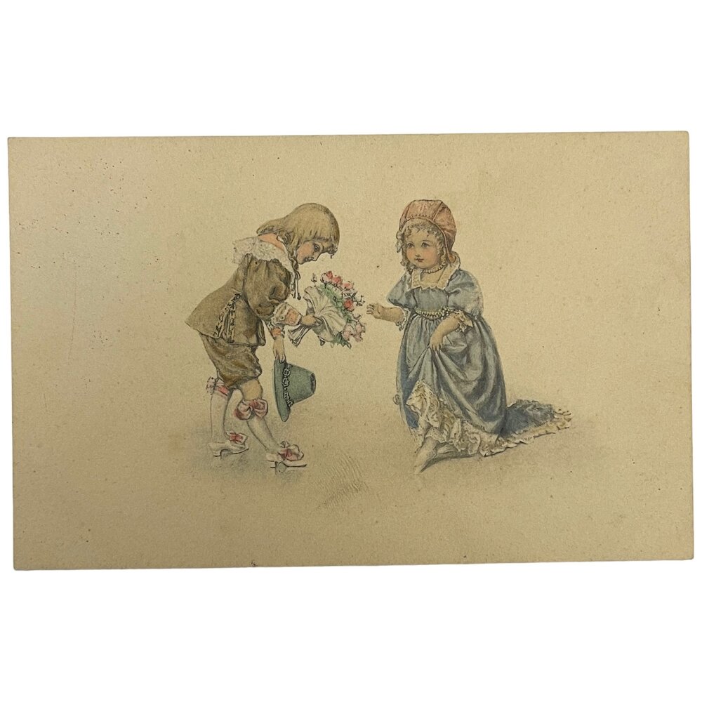 Почтовая открытка "Джентельмен с цветами" 1900-1917 гг. Франция