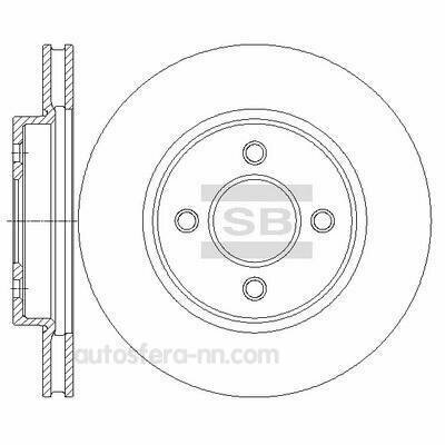 SANGSIN BRAKE SD4253 диск тормозной передний!\ Nissan Almera/Bluebird II/Cube II/Micra III/Tiida 1.2-2.0 02>