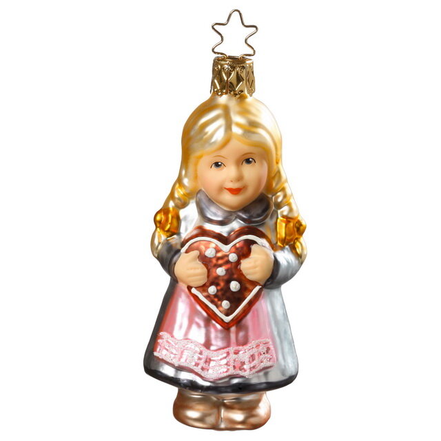 Стеклянная елочная игрушка Гретель 11 см, подвеска, Inge Glas, 10010S010