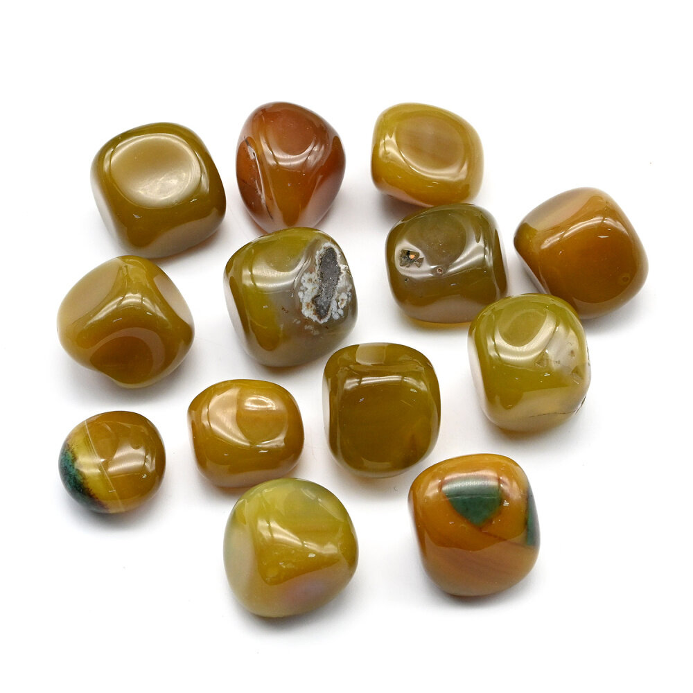 Агат желтый галтовка фракция 15-22мм, упаковка 200г .