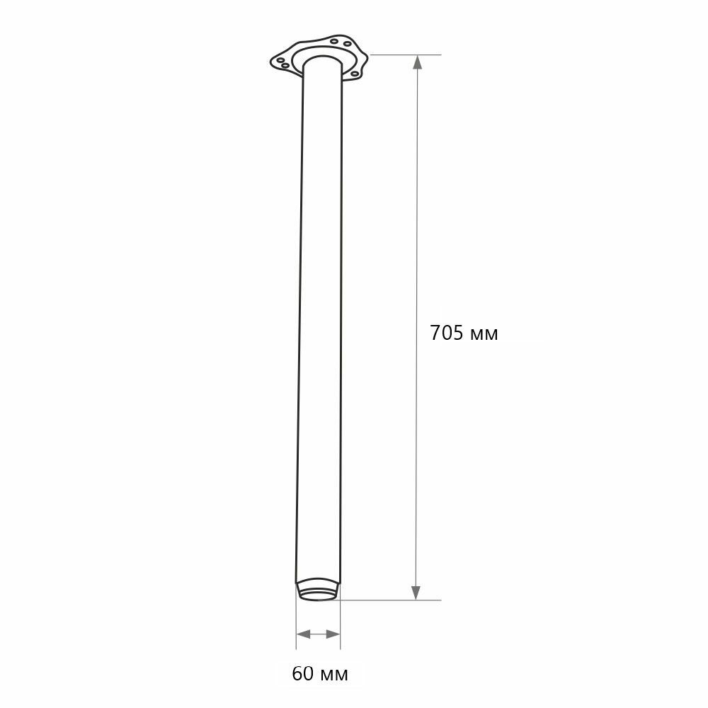 Опора для стола 705х60 мм хром