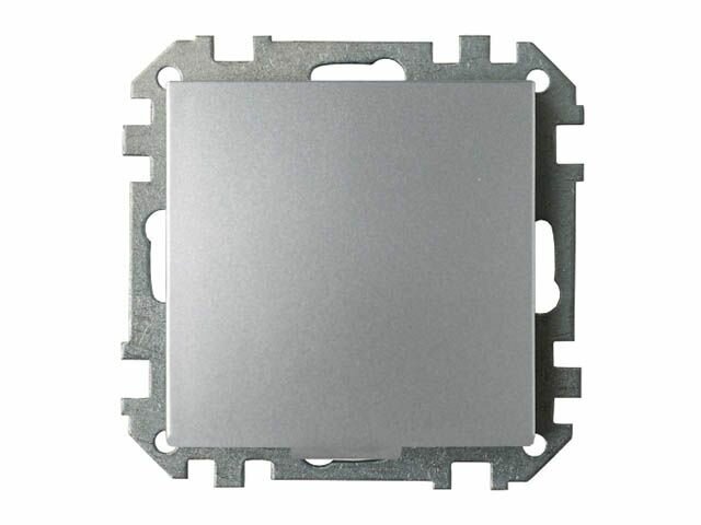 Розетка 1-ая (скрытая, с/з, с крышкой, з/ш) серебро, Стиль, Bylectrica (РС16-536сер) (BYLECTRICA)