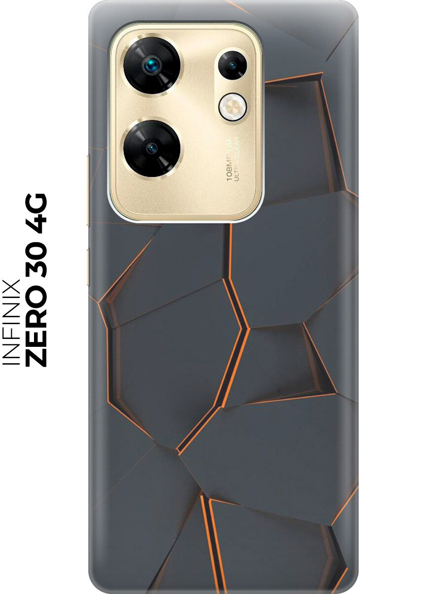 Силиконовый чехол на Infinix Zero 30 4G / Инфиникс Зеро 4г с рисунком "Графитовый излом"