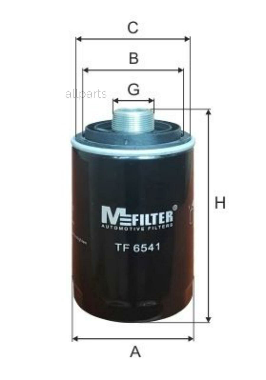 M-FILTER TF6541 фильтр масляный!\ Audi A3 04>/A4 07>/A5 1.8/2.0 07>