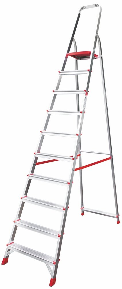 Стремянка Nv3110 Новая Высота 10 Ступеней Рабочая Высота: 4.13 М, Нагрузка 150 Кг.