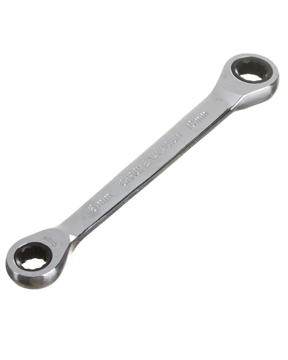 Ключ накидной 8х10мм трещоточный эврика