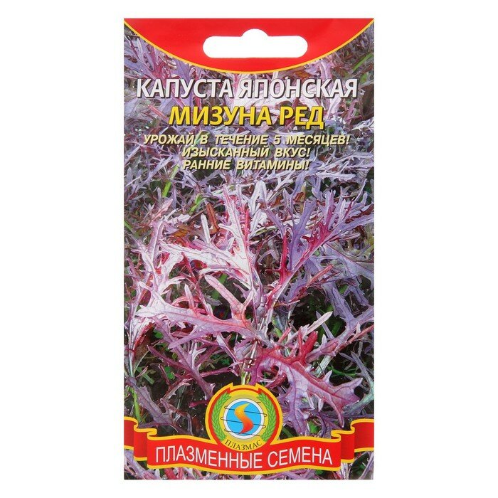 Семена Капуста японская «Мизуна Ред», 0.2 г, «Плазмас»