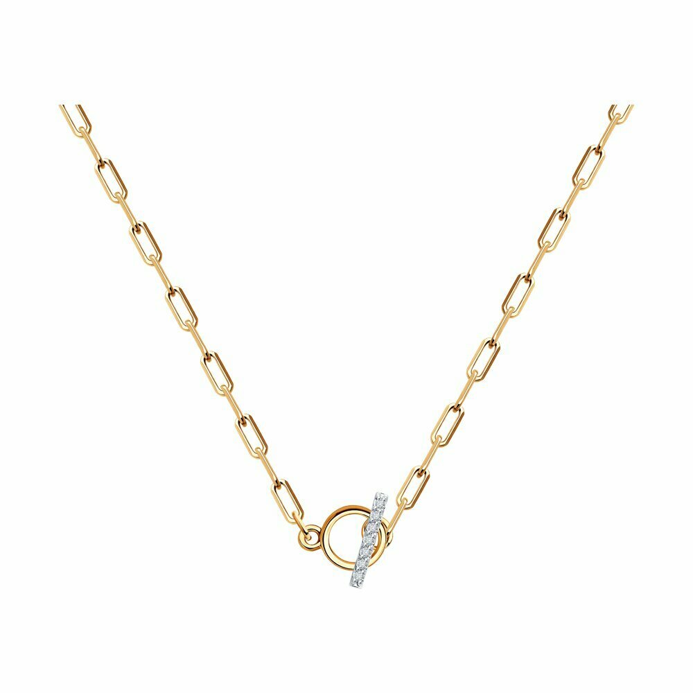 Колье, красное золото, 585 проба, бриллиант