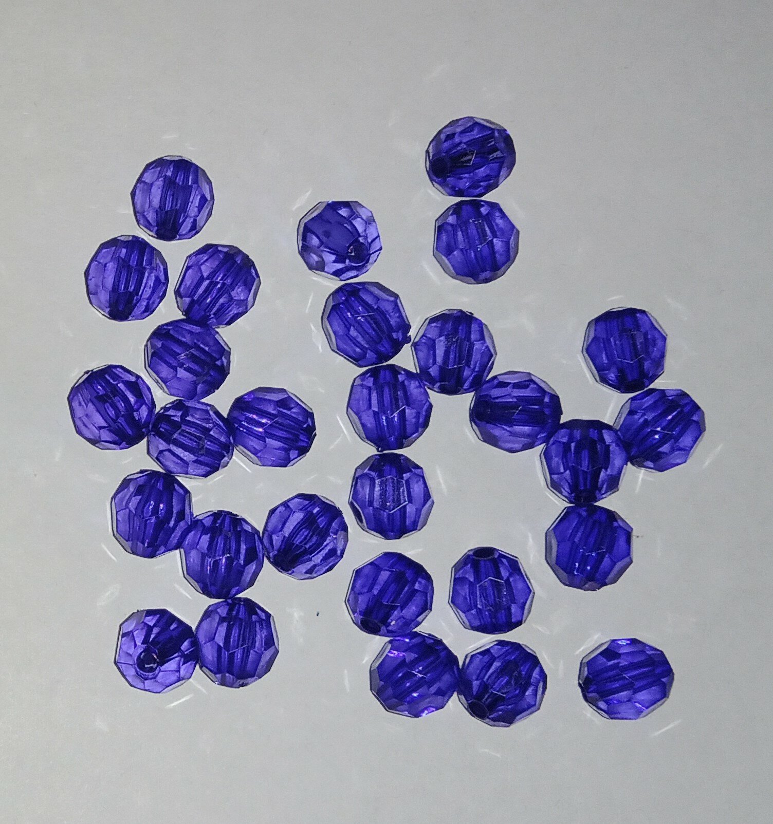 Бусины синие многогранные 10мм