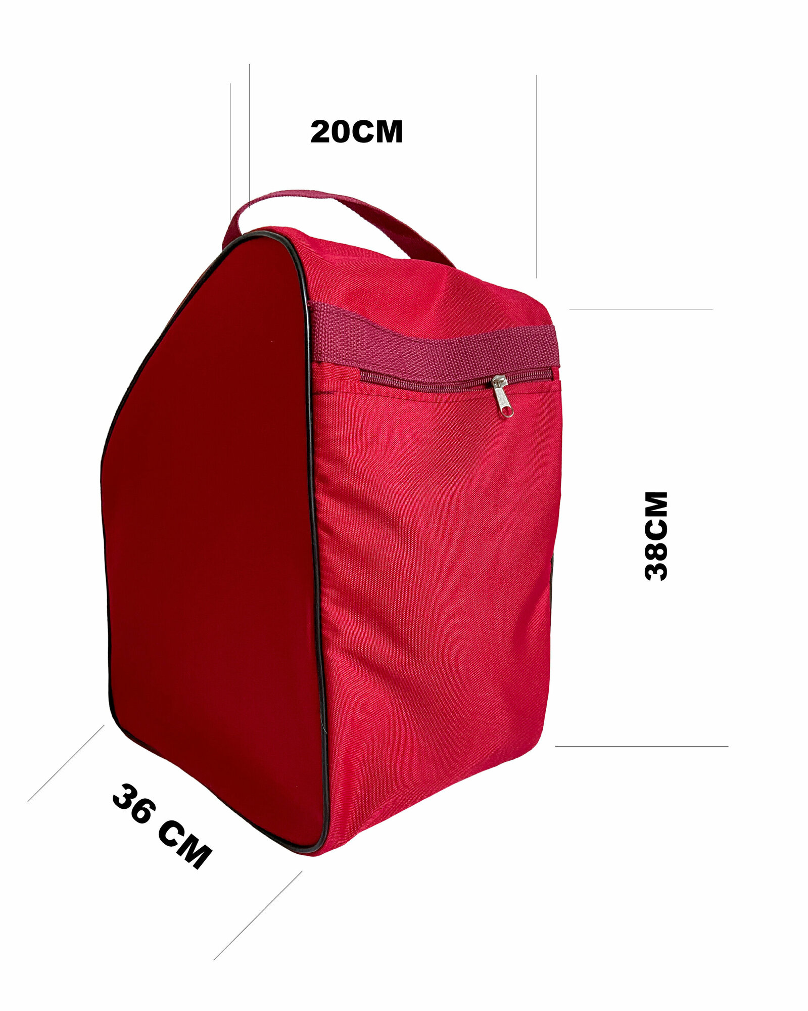 Сумка для коньков, роликовых коньков, лыжных ботинок 38х36х20 см, цвет бордовый с черной окантовкой