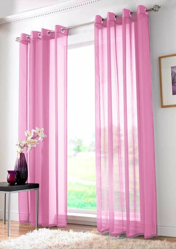 Тюль на люверсах на окна до 350 см - 2 шторы ( выс 280 см х шир 270 см ) арт - ТУ-В-Л-1 цвет розовая