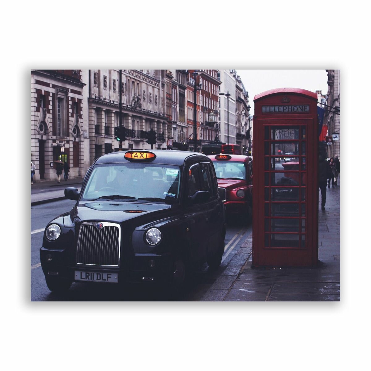 Постер, плакат на бумаге / Такси в Лондоне / Размер 40 x 53 см