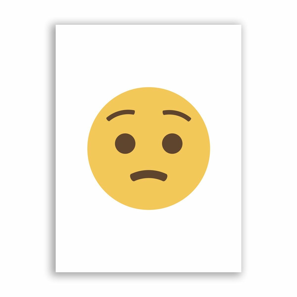 Постер, плакат на бумаге / Emoji / Встревоженное эмодзи / Размер 40 x 53 см