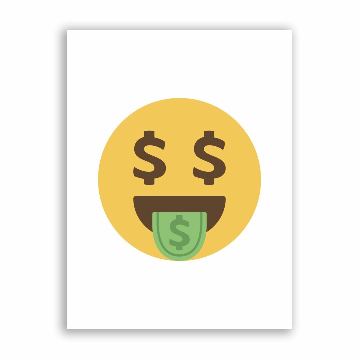 Постер, плакат на бумаге / Emoji / Эмодзи с жаждой наживы / Размер 40 x 53 см