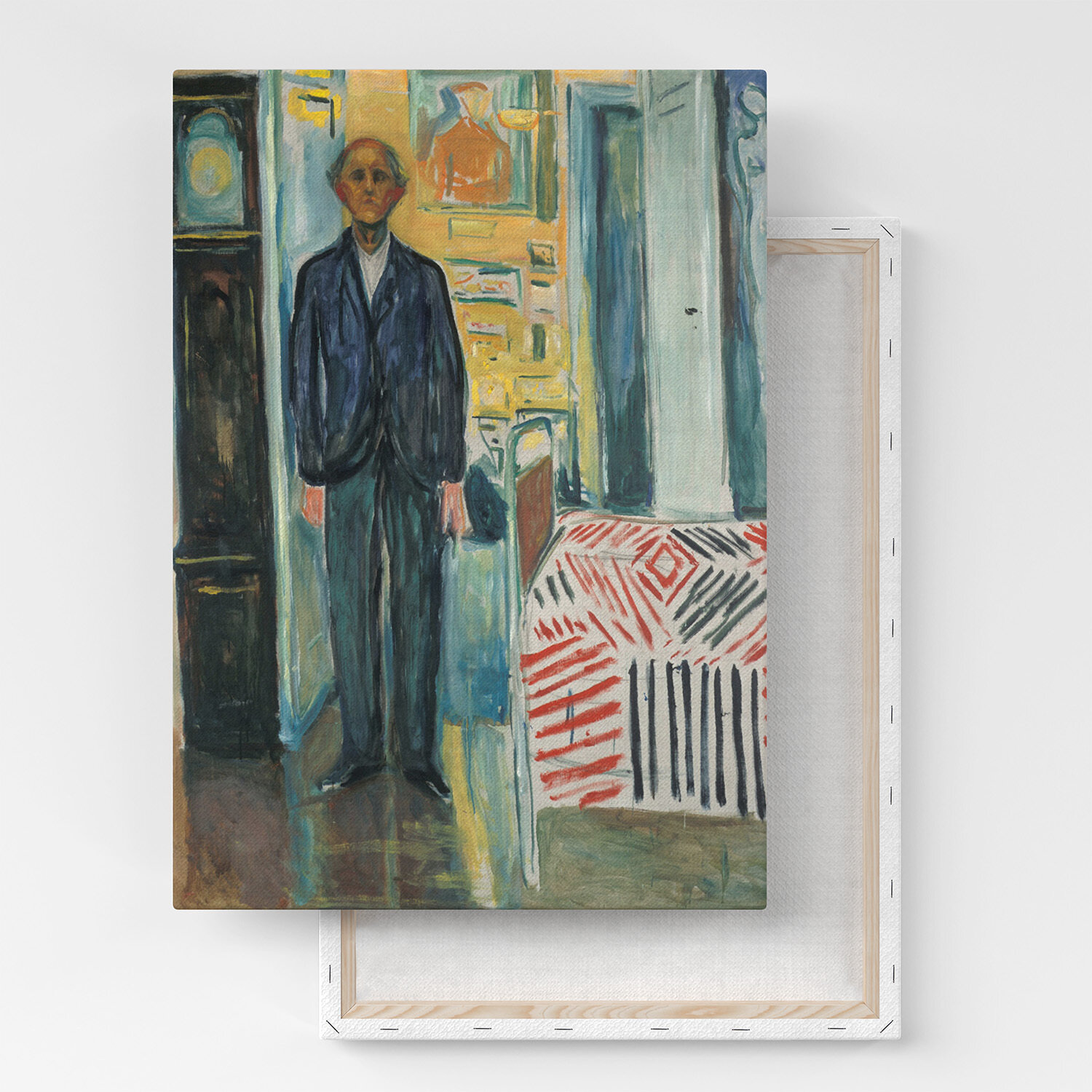 Картина на холсте, репродукция / Эдвард Мунк - Self-Portrait / Размер 80 x 106 см