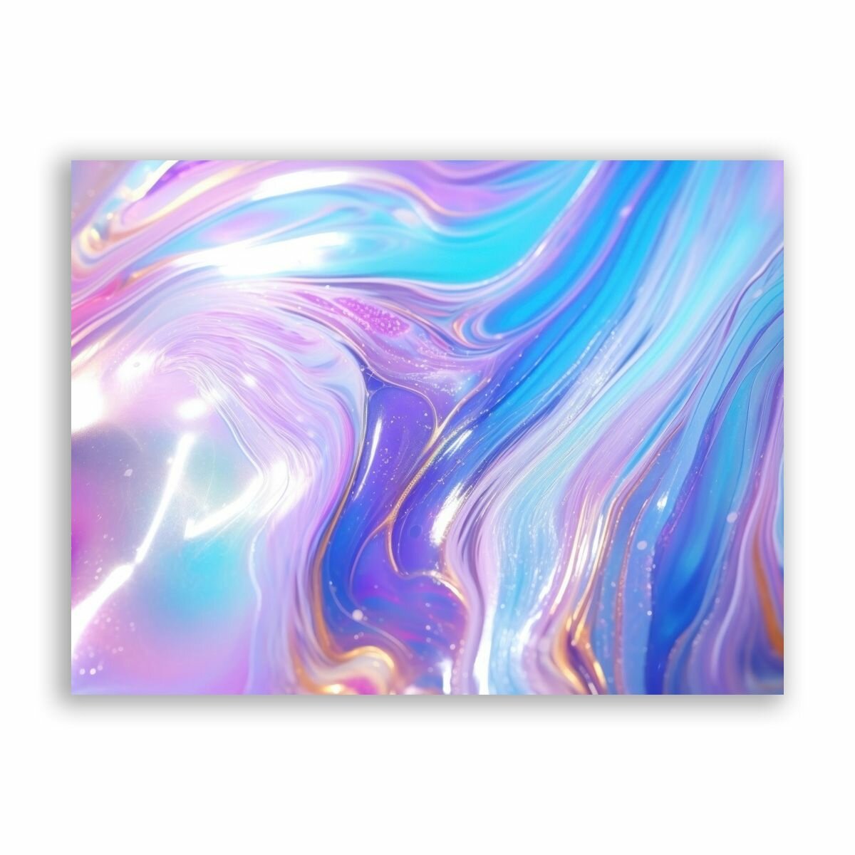 Постер, плакат на бумаге / Перламутровые абстракции / Размер 40 x 53 см