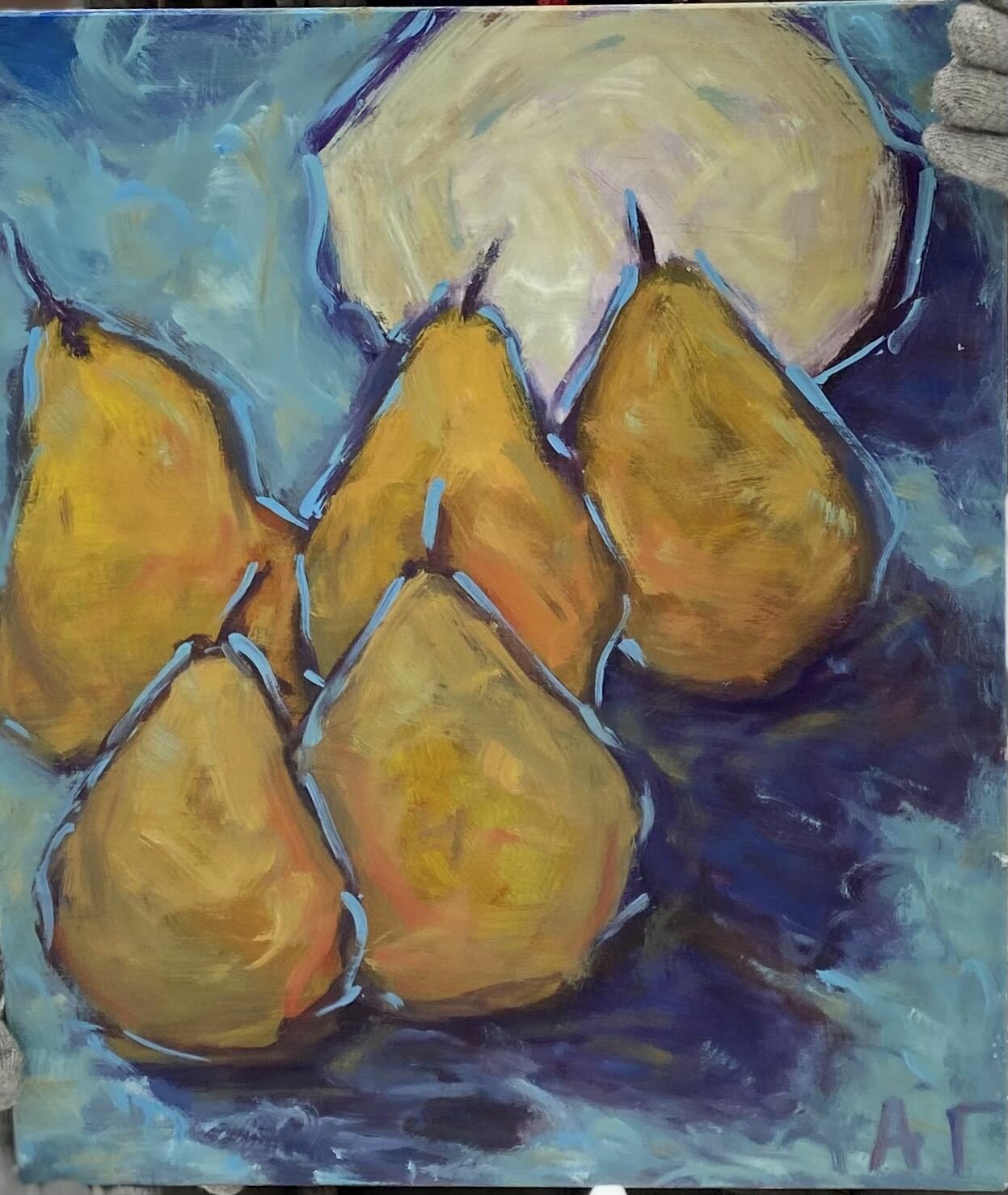 Спелые груши натюрморт Картина маслом современный художник С. Петербург