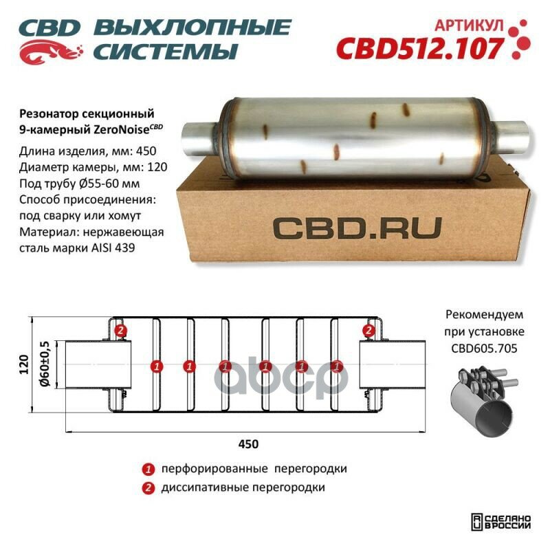 Резонатор ZeroNoise CBD CBD512.107 CBD арт. CBD512.107