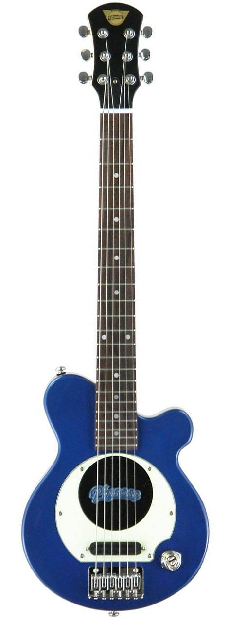 PIGNOSE PGG-200 MBL - мини электрогитара со встроенным усилителем. Корпус: липа. Гриф: клен. Накладка грифа: палисандр. Звукосниматели: Н Pignose. Регуляторы: 1V push-pull. Цвет: синий металлик