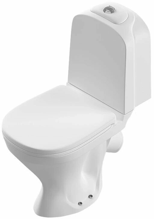 Унитаз-компакт Sanita Luxe Classic WC. CC/Classic/2-TM/WHT. G/S1 косой выпуск, с сиденьем микролифт термопласт, белый