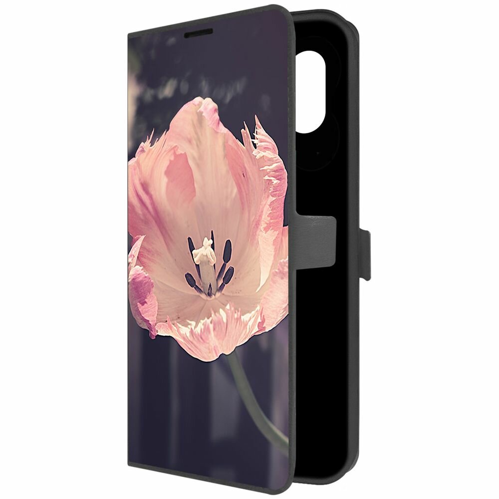 Чехол-книжка Krutoff Eco Book для Samsung Galaxy M04 (M045) Тюльпан (черный)