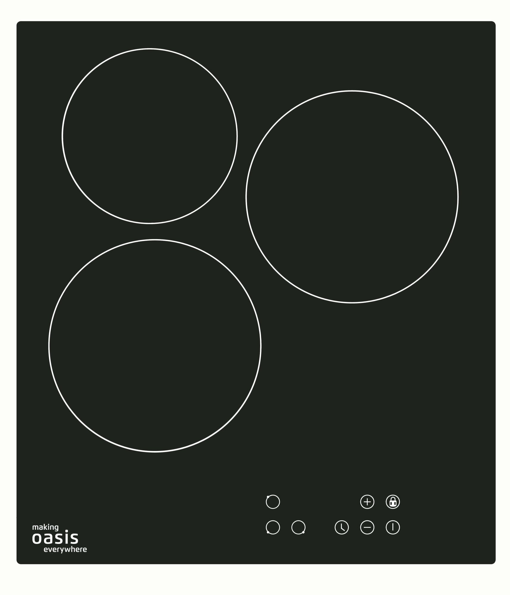 Электрическая варочная панель making Oasis everywhere P-3SBS, черный