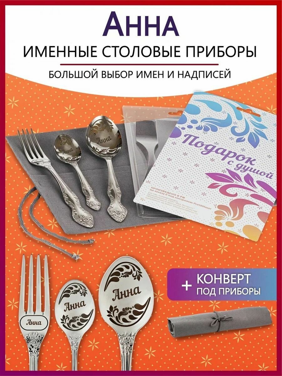 Именной набор подарочный Анна серебристый для особенных моментов
