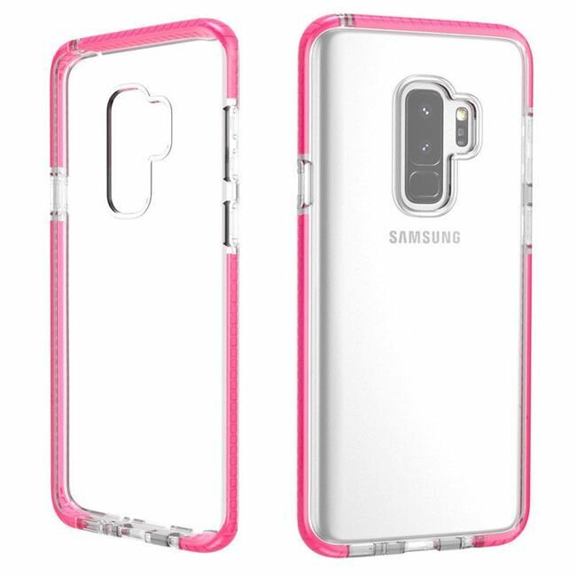Противоударный чехол для Samsung Galaxy S9, G-Net Impact Clear Case, розовый с прозрачным