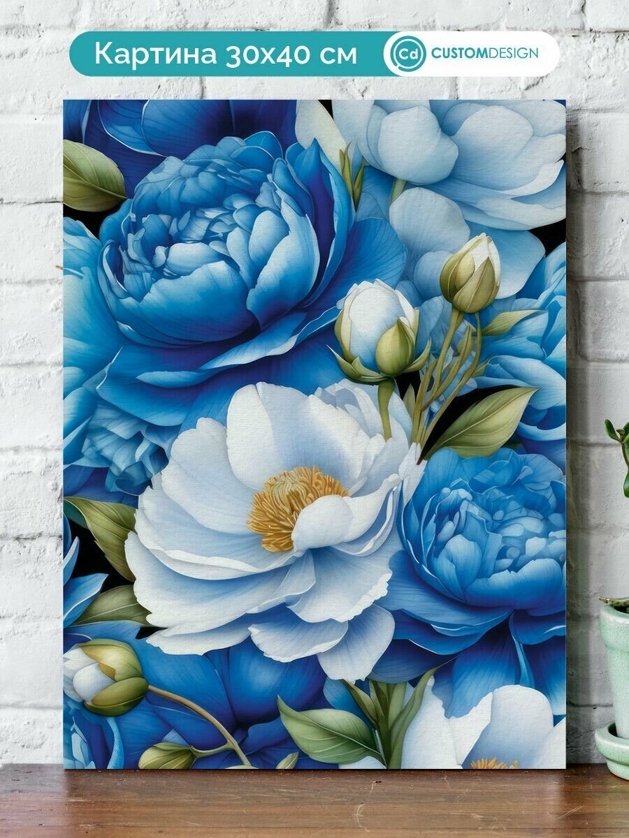 Картина на стену для интерьера Пионы 30x40 см
