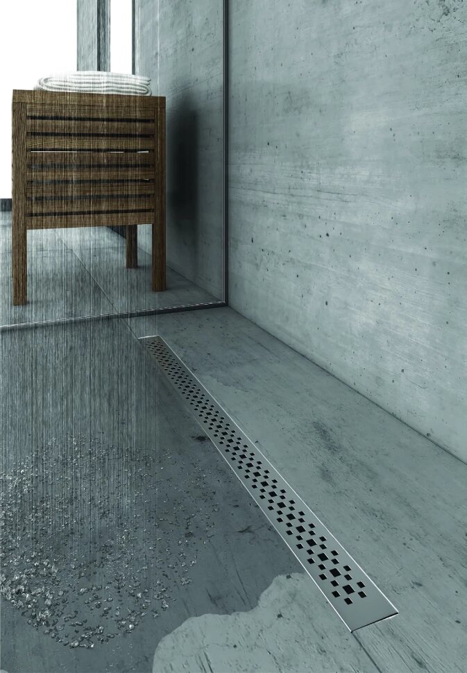 Душевой трап (лоток) Berges C1 Brise 090130 50 см, с решеткой, перфорированный, матовый хром