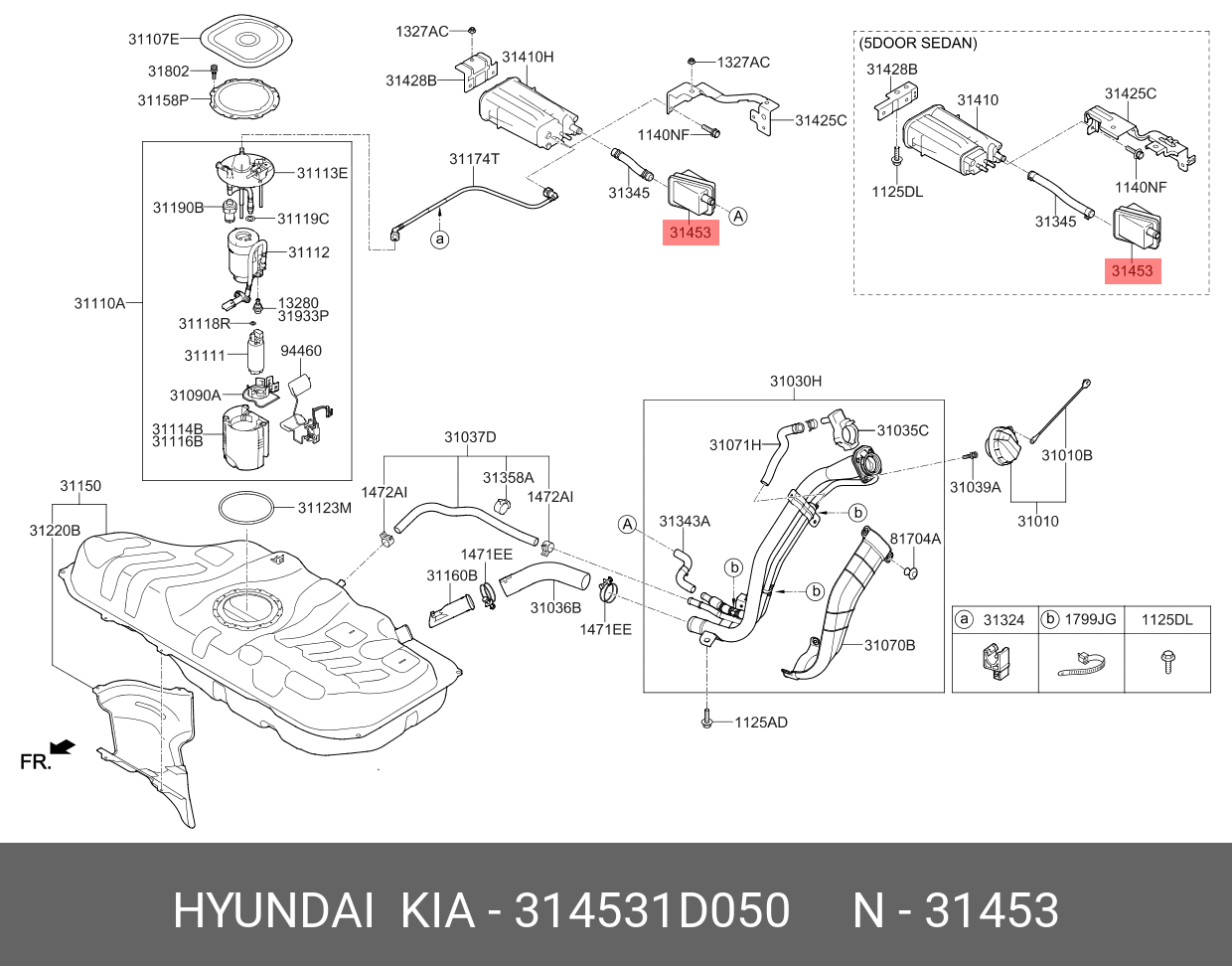 Воздушный фильтр топливного бака Hyundai Kia 31453-1D050