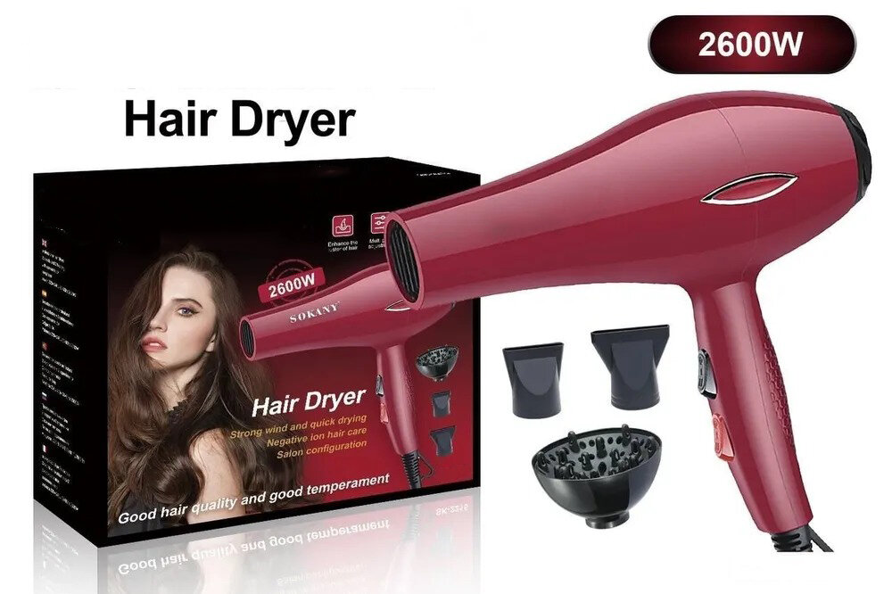 Профессиональный фен для волос, салонный фен, уход за волосами, для укладки и сушки волос, ионизация