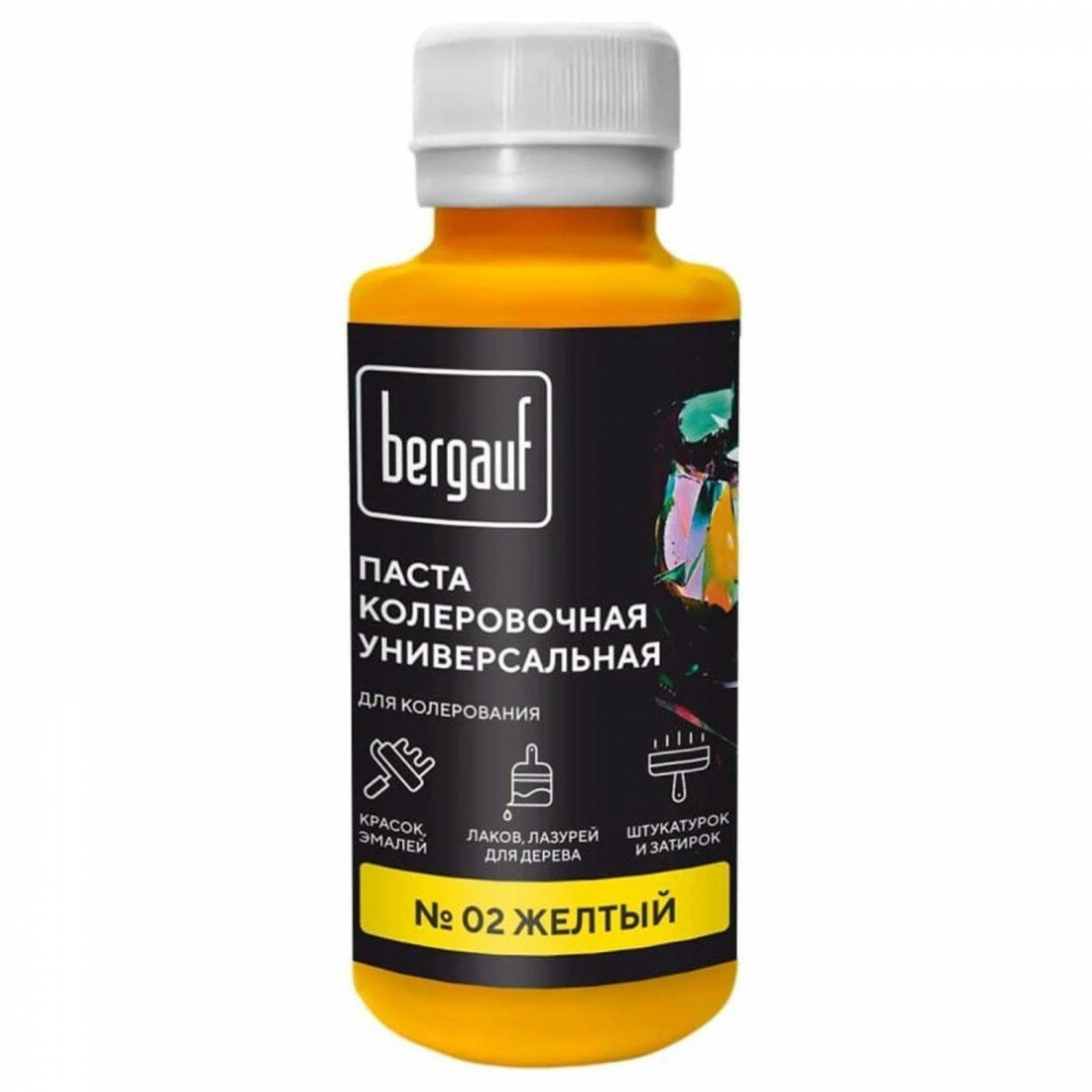 Паста колеровочная Bergauf универсальная желтая 0,1 л, шт