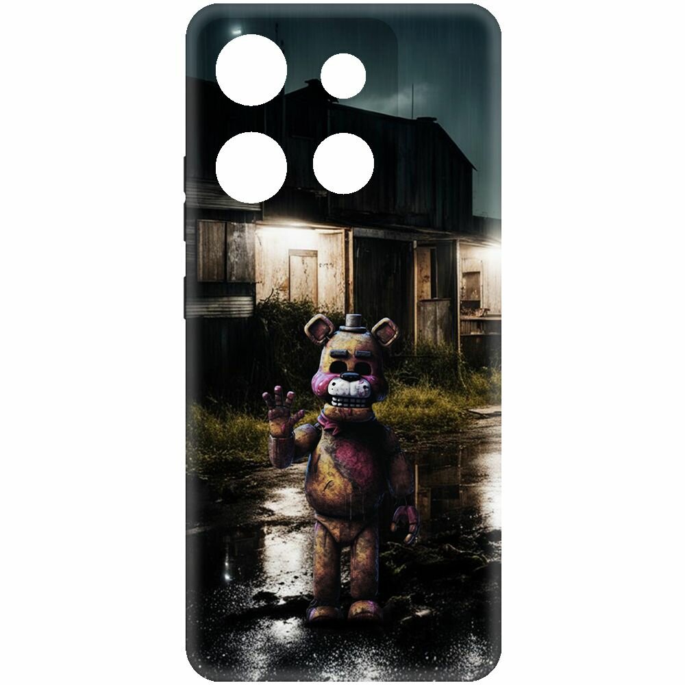 Чехол-накладка Krutoff Soft Case фнаф (FNAF) - Фредди под дождем для INFINIX Smart 7 HD черный
