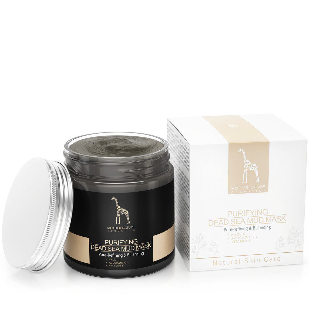 Маска для лица с грязью Мертвого моря от Mother Nature Cosmetics, уход за сухой и поврежденной кожей 250 грамм, антивозрастная маска