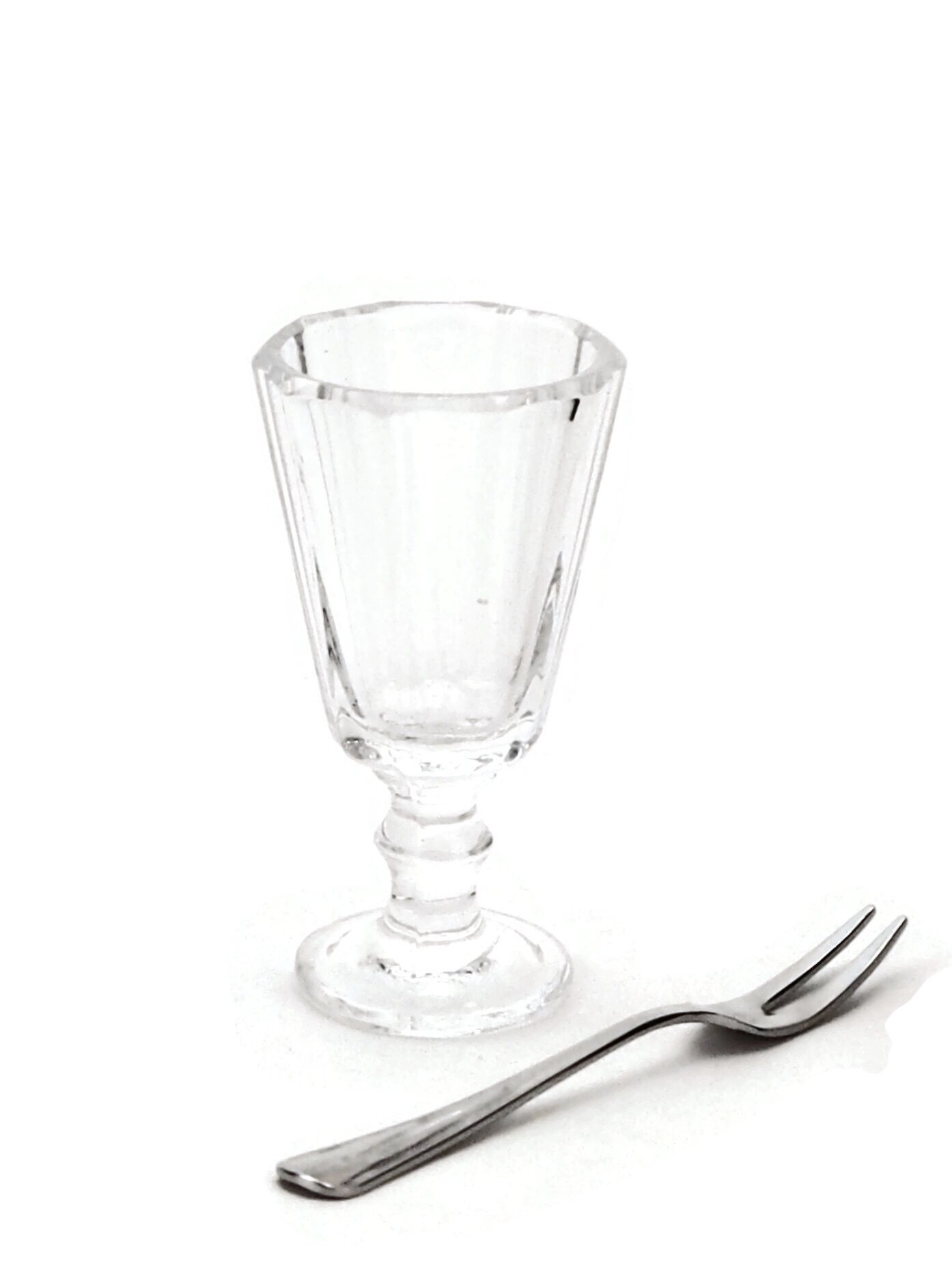 Подарочный набор Граненая хрустальная рюмка лафитник 25 мл для водки и вилка