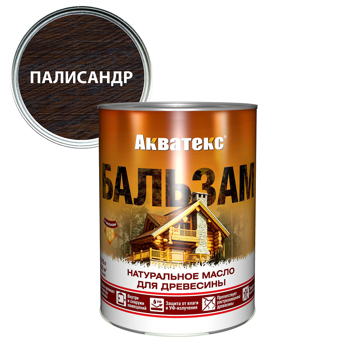 Масло акватекс-бальзам для древесины, палисандр 0,75л