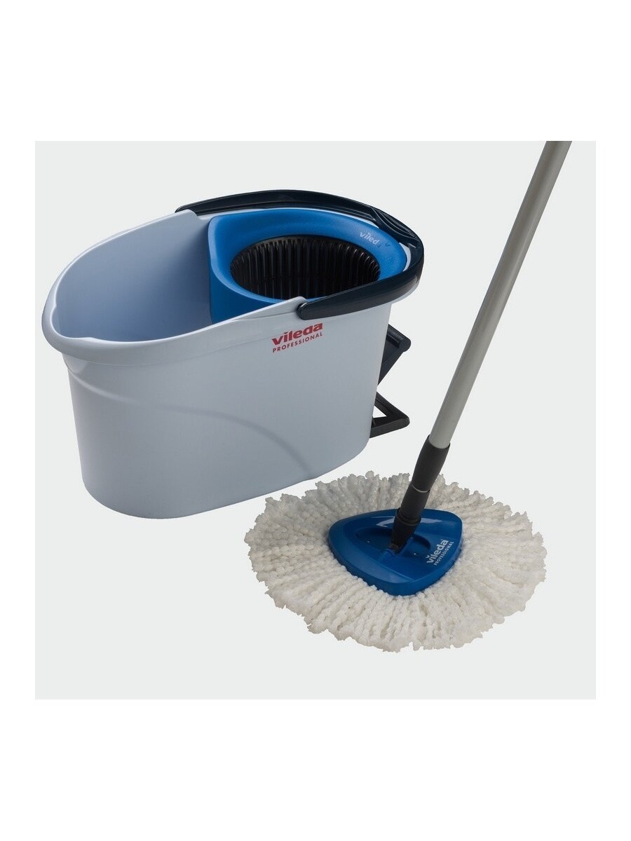 Комплект для уборки Vileda Professional "Ультраспин мини", голубой, с телескопической ручкой (158010)