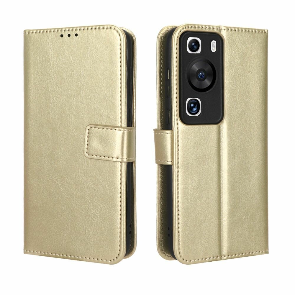 Чехол-книжка MyPads из кожи для Huawei P60 и P60 Pro (Хуавей P60 и P60 Про) с карманом для карт и магнитом