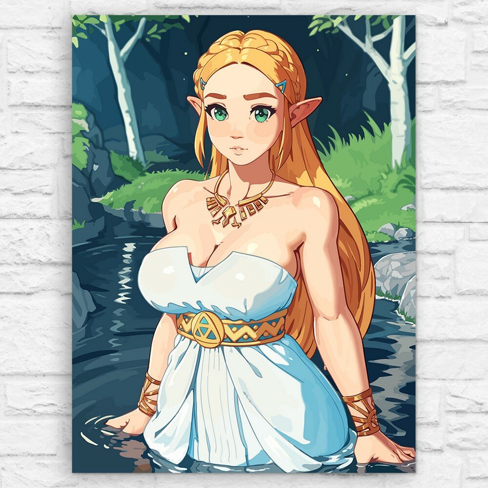 Картина по номерам на холсте игра Легенда Зельды (zelda, switch, PC, XBOX) - 15043 В 30x40