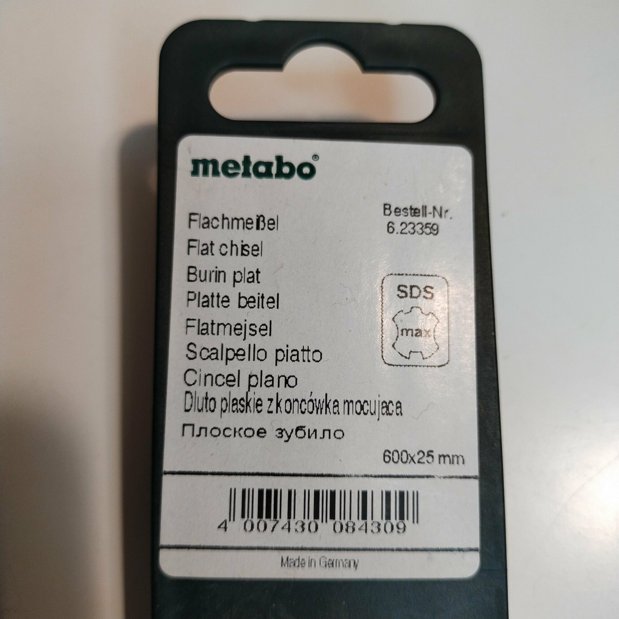 Плоское зубило SDS-max professional, 600 мм Metabo 623359000, Германия